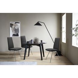 Polsterstuhl stressless "Laurel", schwarz (schwarz batick, schwarz matt), B:57cm H:105cm T:60cm, Leder BATICK: BATICK ist ein leicht korrigiertes, durchgef&auml;rbtes und genarbtes M&ouml;belleder, bei dem die meisten Unebenheiten und Spuren in der Regel entfernt wurden., St&uuml;hle, Polsterstuhl, High Back, Gr&ouml;&szlig;e L, mit Beinen aus Stahl in Schwarz matt