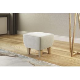 Polsterhocker Home Affaire "Viva", beige (elfenbein), B:56cm H:46cm T:56cm, 100% Polyester, Hocker, Polsterhocker, mit Buchef&uuml;&szlig;en