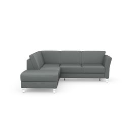 Sit & More Ecksofa SIT & MORE "Visby L-Form", grau, B:248cm H:87cm T:213cm, Sofas, Ecksofa, Wahlweise mit Bettfunktion und Stauraum, frei im Raum stellbar