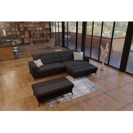 Sit & More Ecksofa SIT & MORE "Bolero L-Form", grau (fango), B:290cm H:88cm T:178cm, 100% Polyester, Sofas, Ecksofa