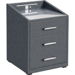 Nachtkonsole ED EXCITING DESIGN "Moon", grau (anthrazit, colet 17 anthrazit), B:47cm H:61cm T:46cm, Sideboards, Nachtkonsole, mit LED-Beleuchtung und USB-Anschluss & USB-C-Anschluss