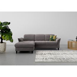 Sit & More Ecksofa SIT & MORE "Maggiore L-Form", grau (fango), B:258cm T:173cm, 95% Polyester, 5% Polyamid, Sofas, Ecksofa, wahlweise mit Kopfteilverstellung, Bettfunktion und Bettkasten
