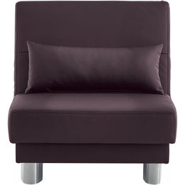 Schlafsofa Home Affaire "Gina", braun, B:80cm H:86cm T:195cm, 100% PU, Sofas, Schlafsofa, mit einem Handgriff vom Sofa zum Bett