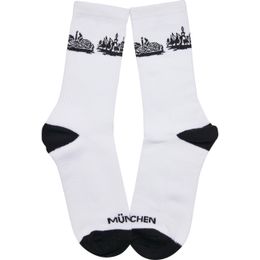 MisterTee Damen Basicsocken "MisterTee Unisex Major City 089 Socks 2-Pack", Gr. 43schwarz, wei&szlig;, Baumwolle, Elasthan, Polyester, unifarben, Socken