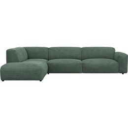 Ecksofa FLEXLUX "Lucera, super bequem durch hochwertigen Sitzaufbau mit Kaltschaum", gr&uuml;n (dusty gr&uuml;n), B:321cm H:73cm T:231cm, 85% Polyester/15%Polyamide, Sofas, Ecksofa, modern & anschmiegsam, L-Form, Designsofa