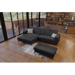 Sit & More Ecksofa SIT & MORE "Bolero L-Form", grau (anthrazit), B:290cm H:88cm T:178cm, 95%Polyester 5%Polyamid, Sofas, Ecksofa