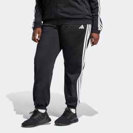 Sporthose adidas Sportswear "TRICOT 3-STREIFEN &ndash; GROSSE GR&Ouml;SSEN", Damen, Gr. 1X, N-Gr, schwarz-wei&szlig; (schwarz, wei&szlig;), Obermaterial: 100% Polyester, Hosen Sporthose, drei Streifen Trainingshose aus Trikotstoff, Trackpants