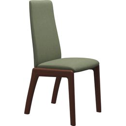 Polsterstuhl stressless "Laurel", gr&uuml;n (gr&uuml;n dinamica, walnuss), B:57cm H:92cm T:59cm, Microfaser DINAMICA (88% Polyester, 12% Polyurethan), St&uuml;hle, Polsterstuhl, Low Back, Gr&ouml;&szlig;e L, mit abgerundeten Beinen in Walnuss