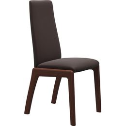 Polsterstuhl stressless "Laurel", braun (chocolate paloma, walnuss), B:57cm H:92cm T:59cm, Leder PALOMA: PALOMA ist ein durchgef&auml;rbtes Semianilin-M&ouml;belleder mit nat&uuml;rlicher Narbung., St&uuml;hle, Polsterstuhl, Low Back, Gr&ouml;&szlig;e L, mit abgerundeten Beinen in Walnuss