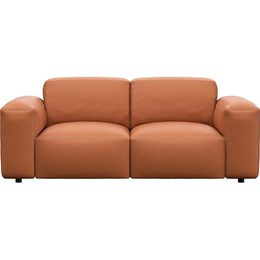 2-Sitzer FLEXLUX "Lucera Sofa, super bequem durch hochwertigen Sitzaufbau mit Kaltschaum", braun (modern cognac braun), B:187cm H:73cm T:102cm, 100% Echteder, Sofas, Designsofa, modern & anschmiegsam