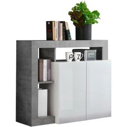 Sideboard Home Affaire "Hamburg", grau (wei&szlig;, betonoptik), B:108cm H:93cm T:42cm, Sideboards, Sideboard, Breite 108 cm