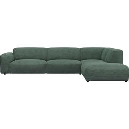 Ecksofa FLEXLUX "Lucera, super bequem durch hochwertigen Sitzaufbau mit Kaltschaum", gr&uuml;n (dusty gr&uuml;n), B:321cm H:73cm T:231cm, 85% Polyester/15%Polyamide, Sofas, Ecksofa, modern & anschmiegsam, L-Form, Designsofa