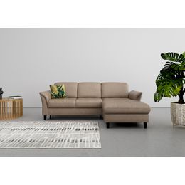 Sit & More Ecksofa SIT & MORE "Maggiore L-Form", grau (taupe), B:258cm T:173cm, 100% Polyester, Sofas, Ecksofa, wahlweise mit Kopfteilverstellung, Bettfunktion und Bettkasten
