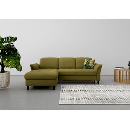 Sit & More Ecksofa SIT & MORE "Maggiore L-Form", gr&uuml;n (olive), B:258cm T:173cm, 98% Polyester, 2% Polyamid, Sofas, Ecksofa, wahlweise mit Kopfteilverstellung, Bettfunktion und Bettkasten