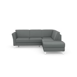 Sit & More Ecksofa SIT & MORE "Visby L-Form", grau, B:248cm H:87cm T:213cm, Sofas, Ecksofa, Wahlweise mit Bettfunktion und Stauraum, frei im Raum stellbar