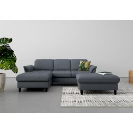 Sit & More Ecksofa SIT & MORE "Maggiore L-Form", grau (dunkelgrau), B:258cm T:173cm, 98% Polyester, 2% Polyamid, Sofas, Ecksofa, wahlweise mit Kopfteilverstellung, Bettfunktion und Bettkasten