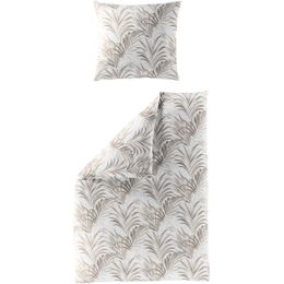 Bettw&auml;sche Bierbaum "Bettw&auml;sche 4131", grau (kitt), B/L: 155cm x 220cm, 1 Stk., 1 Stk., Mako-Satin, B/L: 80cm x 80cm, 2 Stk., Mako-Satin, Obermaterial: 100% Baumwolle, Bettw&auml;sche, Bettw&auml;sche, Mako-Satin, 100 % Baumwolle, pflegeleicht, seidig gl&auml;nzend