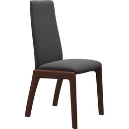 Polsterstuhl stressless "Laurel", grau (rock paloma, walnuss), B:57cm H:92cm T:59cm, Leder PALOMA: PALOMA ist ein durchgef&auml;rbtes Semianilin-M&ouml;belleder mit nat&uuml;rlicher Narbung., St&uuml;hle, Polsterstuhl, Low Back, Gr&ouml;&szlig;e L, mit abgerundeten Beinen in Walnuss