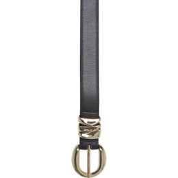 Synthetikg&uuml;rtel Urban Classics "Urban Classics Chunky Multiple Loop Synthetic Leather Belt", Damen, Gr. L/XL, schwarz, gold, 100% Polyurethan, G&uuml;rtel