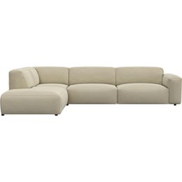 Ecksofa FLEXLUX "Lucera, super bequem durch hochwertigen Sitzaufbau mit Kaltschaum", beige (sandy beige), B:321cm H:73cm T:231cm, 100% Polyester, Sofas, Ecksofa, modern & anschmiegsam, L-Form, Designsofa