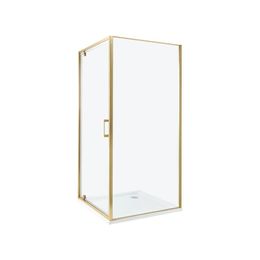 Beliani Duschkabine DARLI in Transparent/Gold - (W) 90 x (H) 185 x (L) 90 cm | Gr.: onesize