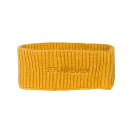 styleBREAKER Strick Stirnband mit Logo in Curry | Gr.: onesize