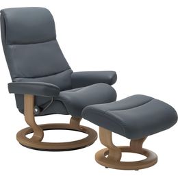 Relaxsessel stressless "View", blau (atlantic blau batick), B:82cm H:108cm T:81cm, Leder BATICK: BATICK ist ein leicht korrigiertes, durchgef&auml;rbtes und genarbtes M&ouml;belleder, bei dem die meisten Unebenheiten und Spuren in der Regel entfernt wurden.;Leder PALOMA: PALOMA ist ein durchgef&auml;rbtes Semianilin-M&ouml;belleder mit nat&uuml;rlicher Narbung.;ROHLEDER Stoff Q2 FARON: Ein fester zuverl&auml;ssiger Boucl&eacute; mit 