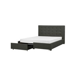Beliani Doppelbett LA ROCHELLE in Grau/Schwarz - (W) 173 x (H) 109 x (L) 213 cm | Gr.: onesize