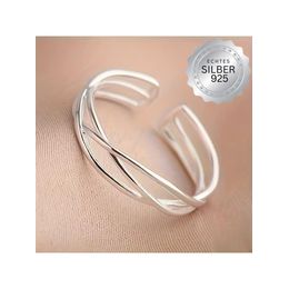 XCOAST Fingerring 925 Sterling Silber &ndash; Triline Design, verstellbar | Gr.: onesize