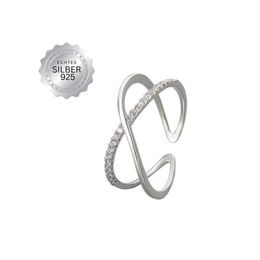 XCOAST Ring 925er Silber X-Ring Damen &ndash; Hypoallergen - Gr&ouml;&szlig;enverstellbar | Gr.: onesize
