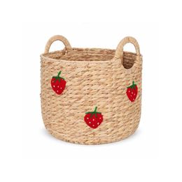 GreenGate Korb STRAWBERRY Naturfarbig mit Erdbeeren 29x26 cm | Gr.: onesize