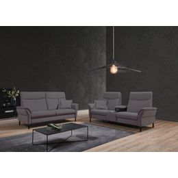 3-Sitzer Home Affaire "Sisto", grau, B:200cm H:108cm T:94cm, 100% Polyester, Sofas, inklusive manueller Kopfteilverstellung