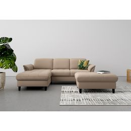 Sit & More Ecksofa SIT & MORE "Maggiore L-Form", grau (taupe), B:258cm T:173cm, 98% Polyester, 2% Polyamid, Sofas, Ecksofa, wahlweise mit Kopfteilverstellung, Bettfunktion und Bettkasten