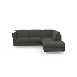 Sit & More Ecksofa SIT & MORE "Visby L-Form", grau (anthrazit), B:248cm H:87cm T:213cm, Sofas, Ecksofa, Wahlweise mit Bettfunktion und Stauraum, frei im Raum stellbar