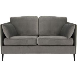 2-Sitzer Home Affaire "Light", grau, B:130cm H:83cm T:92cm, 100% Polyester, Sofas, inklusive loser Zierkissen, mit schmalen Armlehnen und Teleskopf&uuml;&szlig;en
