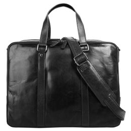 XZONE Reisetasche X-ZONE, Gr. B/H/T: 41cm x 30cm x 11cm onesize, schwarz, Leder, leicht gl&auml;nzend, unifarben, Taschen Reisetasche, echt Leder