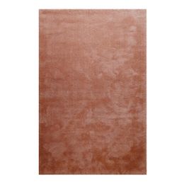 Teppich HOMIE LIVING "Pisa", braun (cognac), B:80cm H:25mm L:150cm, Polyester, Teppiche, Teppich, Hochflor, Microfaser, uni, weich, Shaggy, Wohnzimmer, Schlafzimmer