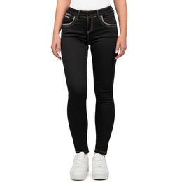 Cipo & Baxx Cipo & Baxx Damen Slim Fit Jeans Stonewashed in Black | Gr.: W29/L32