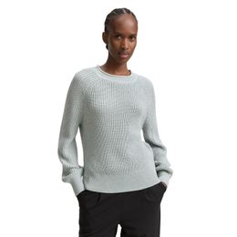 Strickpullover Tom Tailor Denim, Damen, Gr. S (36), silber (silber cloud blau melange), Strick, Obermaterial: 50% Baumwolle, 50% Polyacryl, regular fit taillenbedeckt, Rundhals, B&uuml;ndchen, Pullover Strickpullover, mit Strick-Struktur