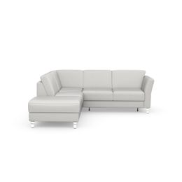 Sit & More Ecksofa SIT & MORE "Visby L-Form", grau (hellgrau), B:248cm H:87cm T:213cm, Sofas, Ecksofa, Wahlweise mit Bettfunktion und Stauraum, frei im Raum stellbar