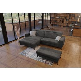 Sit & More Ecksofa SIT & MORE "Bolero L-Form", grau (steel), B:290cm H:88cm T:178cm, 95%Polyester 5%Polyamid, Sofas, Ecksofa