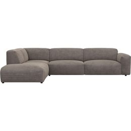 Ecksofa FLEXLUX "Lucera, super bequem durch hochwertigen Sitzaufbau mit Kaltschaum", braun (taupe braun), B:321cm H:73cm T:231cm, 85% Polyester/15%Polyamide, Sofas, Ecksofa, modern & anschmiegsam, L-Form, Designsofa