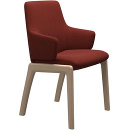 Polsterstuhl stressless "Laurel", rot (rot dinamica, eiche gekalkt), B:58cm H:92cm T:59cm, Microfaser DINAMICA (88% Polyester, 12% Polyurethan), St&uuml;hle, Polsterstuhl, Low Back mit Armlehne, Gr&ouml;&szlig;e L, abgerundete Beine in Eiche gekalkt