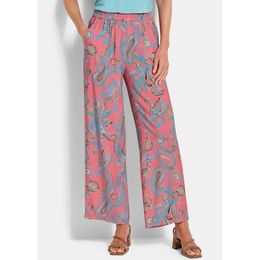 GOLDNER Kurzgr&ouml;&szlig;e: Leichte Sommerhose mit Paisley-Print in koralle / gemustert | Gr.: 20