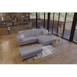 Sit & More Ecksofa SIT & MORE "Bolero L-Form", silber, B:290cm H:88cm T:178cm, 100% Polyester, Sofas, Ecksofa