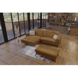 Sit & More Ecksofa SIT & MORE "Bolero L-Form", gelb (mustard), B:290cm H:88cm T:178cm, 100% Polyester, Sofas, Ecksofa
