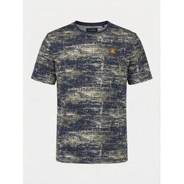 KOROSHI Crew cotton all over t-shirt in blau | Gr.: XL