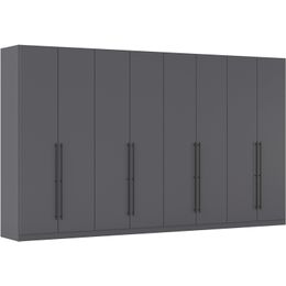 Kleiderschrank Rauch "Dreht&uuml;renschrank Schrank Garderobe W&auml;scheschrank Schlafzimmer AVOLA", grau (graumetallic), B:360cm H:210cm T:54cm, Holzwerkstoff, Schr&auml;nke, Kleiderschrank, mit hochwertigen Stangengriffen in Schwarz aus Metall MADE IN GERMANY, Topseller