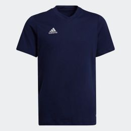 Trainingsshirt adidas Performance "ENTRADA 22", Jungen, Gr. 116, blau (team navy blau 2), Obermaterial: 100% Baumwolle, bestickt, normal, V-Ausschnitt, Shirts, sportlicher Stil, V-Ausschnitt, Kurzarm-Design, ohne Verschluss