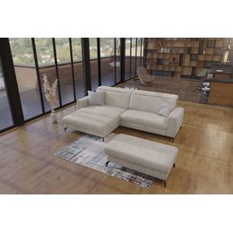 Sit & More Ecksofa SIT & MORE "Bolero L-Form", beige (creme), B:290cm H:88cm T:178cm, 100% Polyester, Sofas, Ecksofa